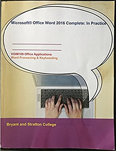 Microsoft Office Word 2016 Complete:In Practice (Bryant and Stratton ...