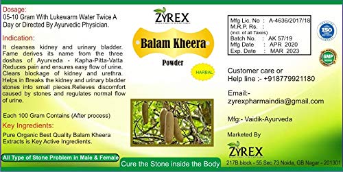 Buy Zyrex Ayurvedic Balam Kheera Churn (Powder)-100 Gram-Pure Ayurvedic ...