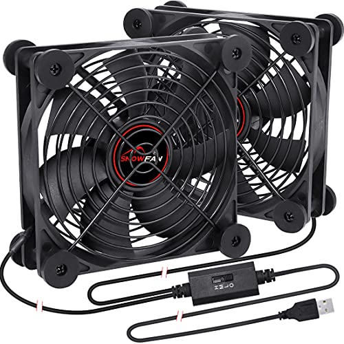 Snowfan U01, Silent Dual 120mm USB Fan, 5V Portable Cooling Fan, 3 ...