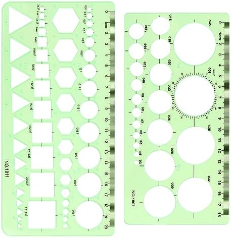 Amazon.com : 2PCS Circle Template, Geometric Shape Stencils Rulers Set ...