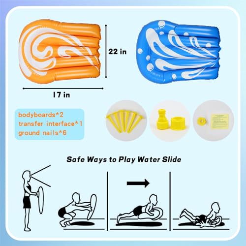 MorTime Slip Water Slide with Sprinklers, 22.5ft Slip and Slide with 2 ...