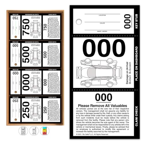 Snapklik.com : Rio Salto 3 Part Valet Parking Tickets Perforated ...