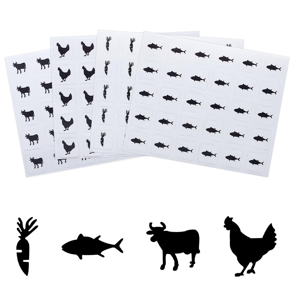 Amazon.com: OLYCRAFT 2400pcs 4 Styles Black Meal Stickers 0.4 inch Food ...