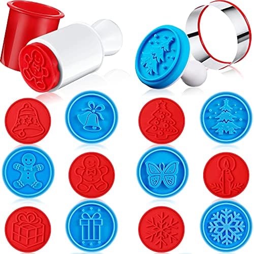 Amazon.com: Christmas Cookie Stamps Christmas Baking Cookie Molds Press ...