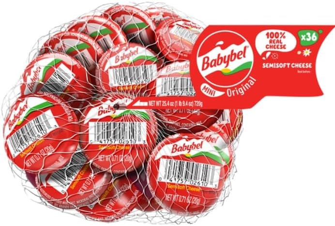 Amazon.com: Babybel Mini Snack Cheese, White Cheddar, 0.7 oz, 36 ct ...