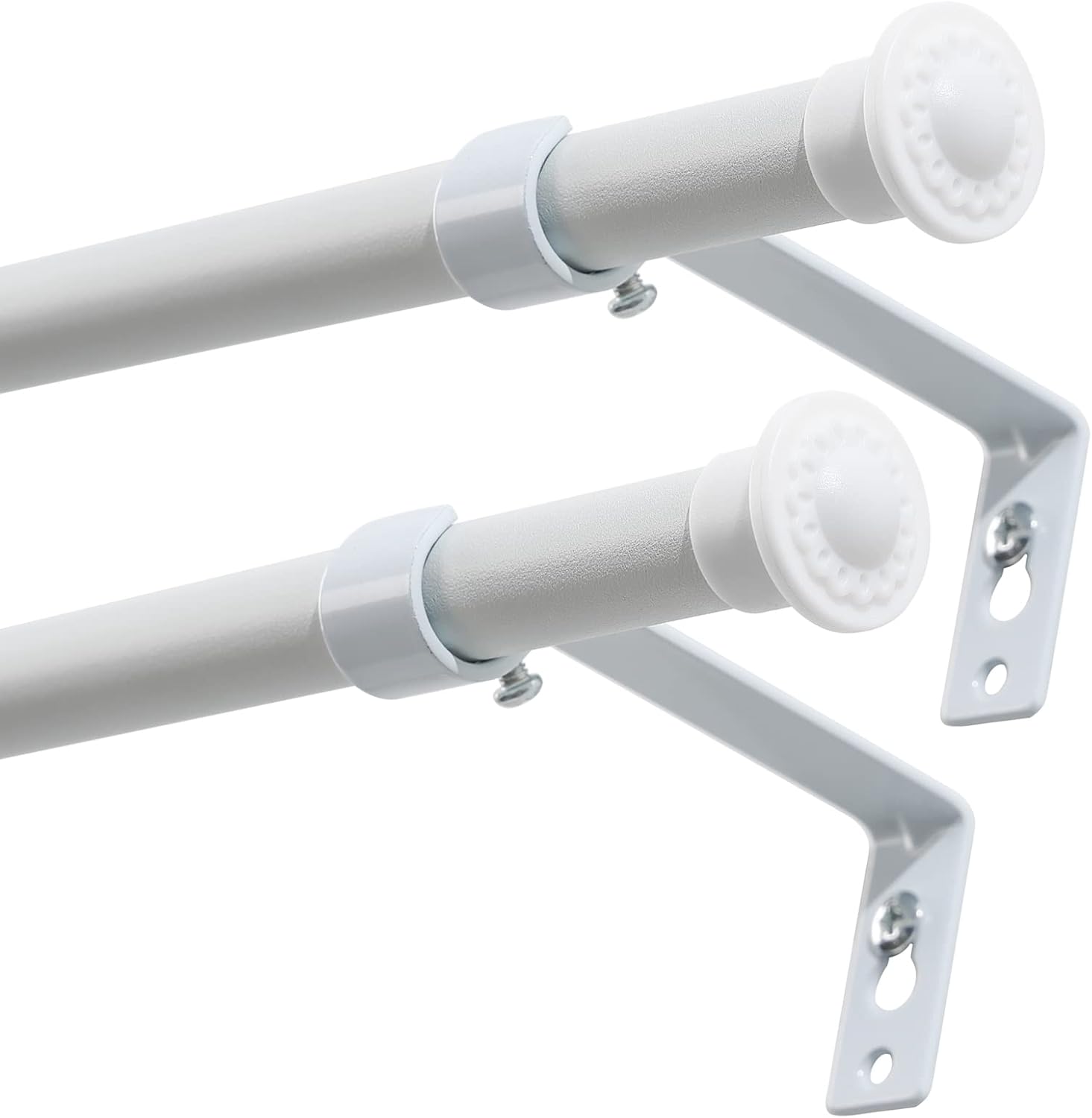 Amazon.com: 2 Pack Curtain Rods for Windows 48 to 84, 5/8 Inch Matte ...