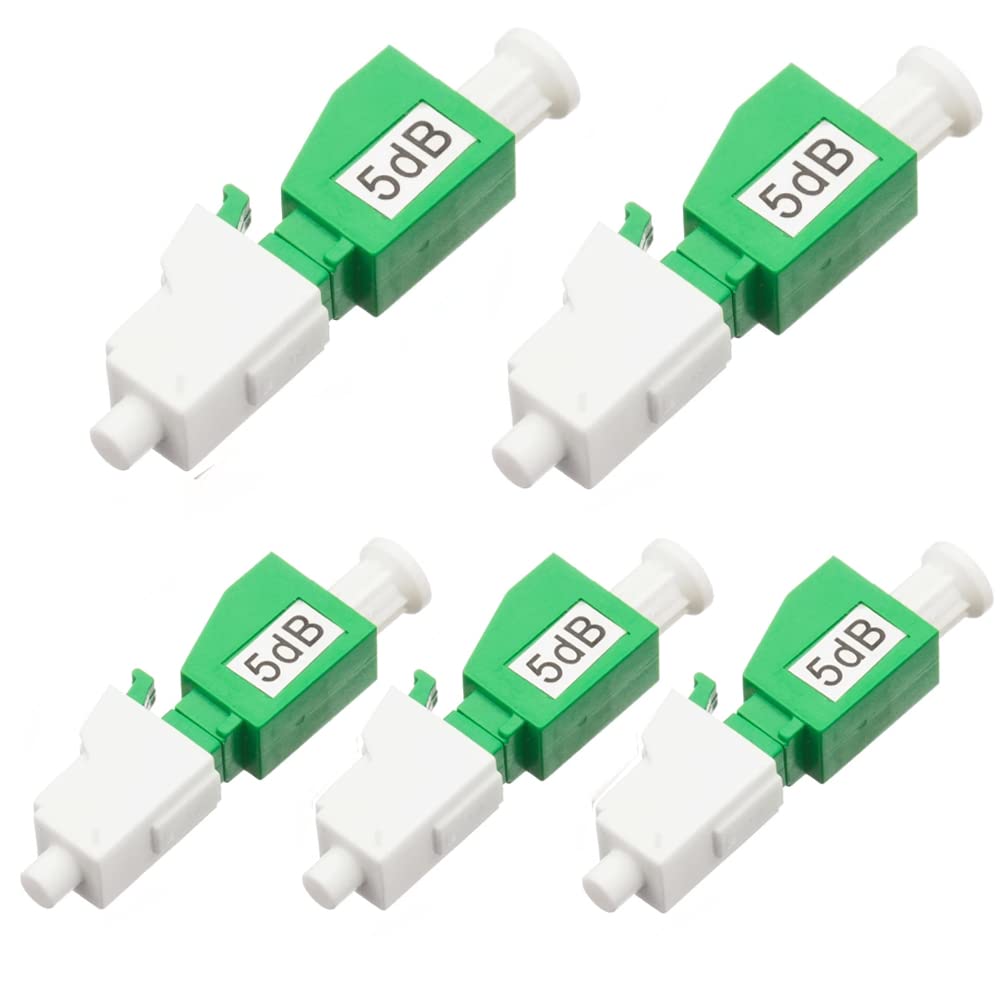 Amazon.com: 5Pcs LC Fiber Attenuator 5dB, LC/APC Singlemode Fixed Fiber Optic Attenuator Male ...