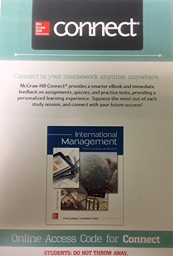 Connect Access Code for International Management 10th Ed: Fred Luthans ...