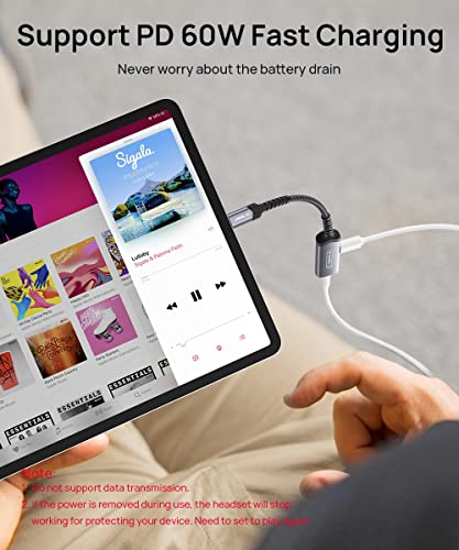 Snapklik.com : JSAUX USB C To 35mm Headphone And Charger Adapter,2-in-1 ...