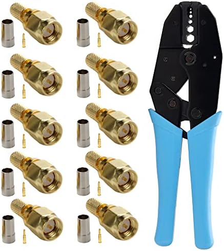 TLS.eagle 10pcs SMA Plug Crimp Connector and Striping Crimp Tool for RG58/RG59/RG6 - Amazon.com