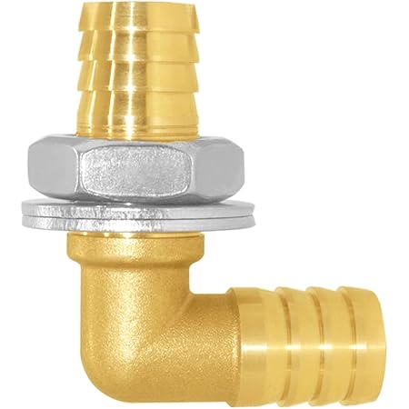 Amazon.com: Joywayus 5/8''ID Hose Barb Thru-Bulk Head Hex 90 Degree L Right Angle Elbow Union ...