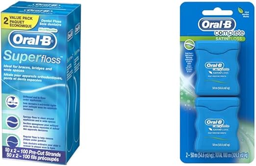Oral-B Super Floss Pre-Cut Strands, Ideal for Braces, Bridges, and Wide ...