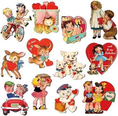 Amazon.com: Whaline 12Pcs Valentine's Day Refrigerator Magnets Vintage ...