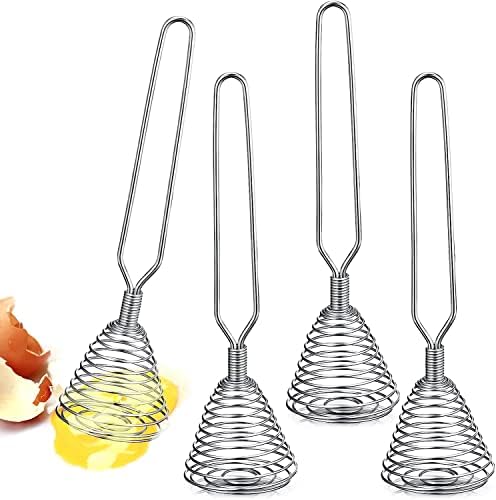 4 pcs Spring Whisk Stainless Steel Spring Coil Whisk 8.46 Inch : Amazon ...
