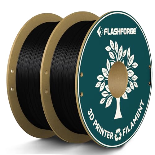 FLASHFORGE PLA Filament 1.75mm Black, 3D Printer Filament Bundle 2kg (4 ...