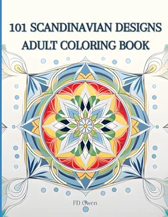 Amazon.com: 101 Scandinavian Designs Adult Coloring Book: Relieve ...