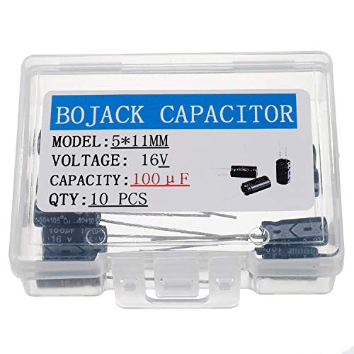 Snapklik.com : BOJACK 5X11mm 100uF 16V 100MFD 16Voltage 20% Aluminum ...