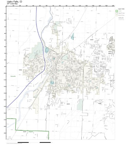 Amazon.com: ZIP Code Wall Map of Idaho Falls, ID ZIP Code Map Not Laminated