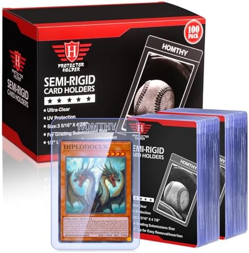 Amazon.com: 100ct Semi Rigid Card Holders for Trading Cards, Card ...