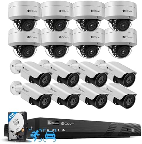 Amazon.com: 4COVR PoE 16 Camera Security System for Business, AI Human ...