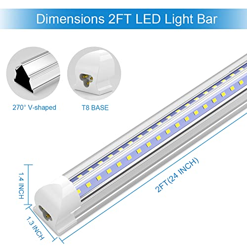 Snapklik.com : 2FT LED Shop Light, 18W 2340LM 5000K Daylight White, T8 ...