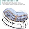 SWITTE Outdoor Rocking Chair, Patio Egg Rocking Chair, Indoor Papasan ...