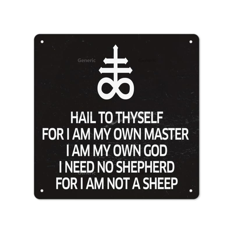 Amazon.com: MATou Gothic Energy Quotes Metal Sign, Satanism cross patch ...