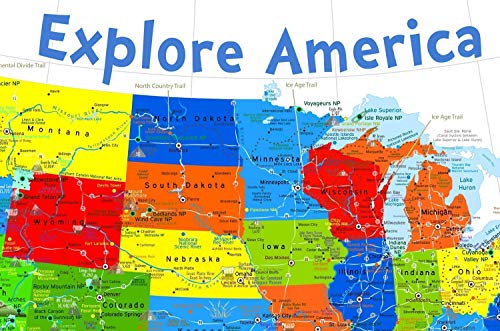 USA Map for Kids | Push Pin Tracking Map or Wall Map | Framed map ...