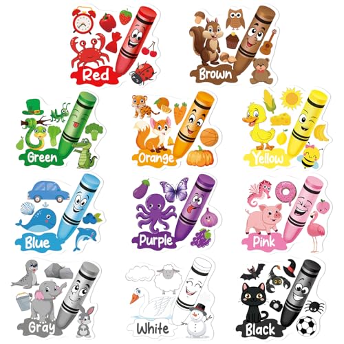 11Pcs Color Posters for Classroom, Color Bulletin Board Sets, Fruit ...