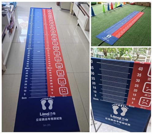 Long Jump Measuring Mat with Jump Rope - Extra-Length Exercise Pad for ...