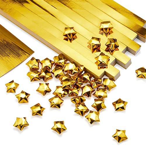 Amazon.com: Kigeli 1000 Sheets Paper Strips Foil Star Glitter Origami ...