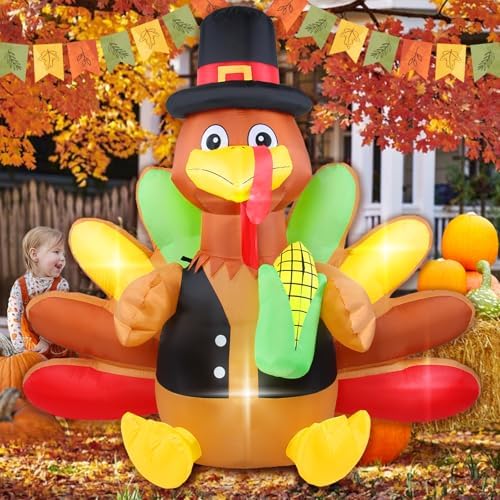 Amazon.com: Wabolay Inflatable Turkey Lawn Decoration Thanksgiving ...