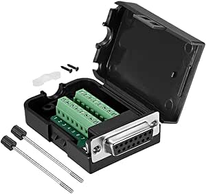 Amazon.com: uxcell D-sub DB15 Breakout Board Connector with Case 15 Pin 2 Row Female Port ...