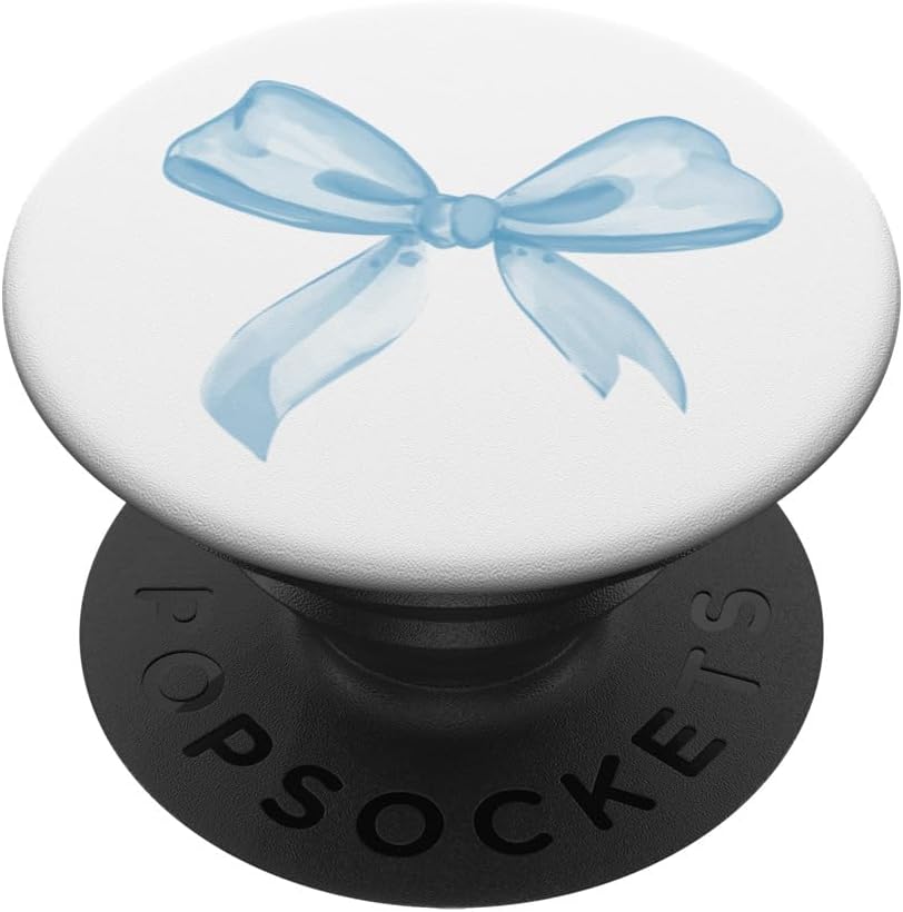 Amazon.com: Aesthetic Light Blue Bow in Watercolor PopSockets Adhesive ...