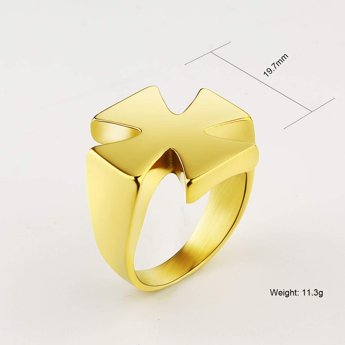 Snapklik.com : Knights Iron Cross Ring For Men Solid Stainless Steel ...