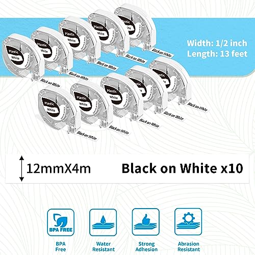 Snapklik.com : P12 Label Maker Tape, Phomemo P12 Labels Black On White ...