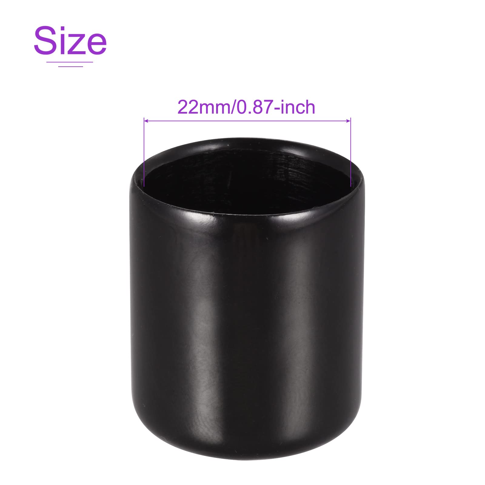 Snapklik.com : 25 Pack 7/8" ID Black Screw Thread Protectors Rubber End ...