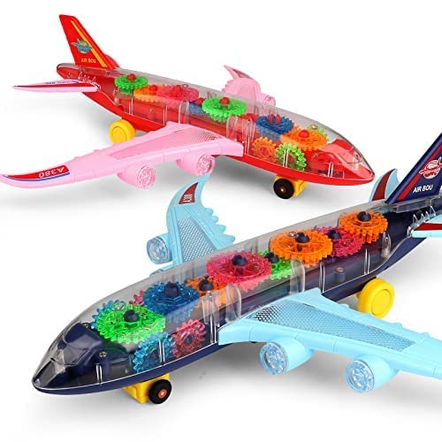Buy OCTRA Gear Aeroplane Display Transparent Vehicle Toy for Kids 360 ...