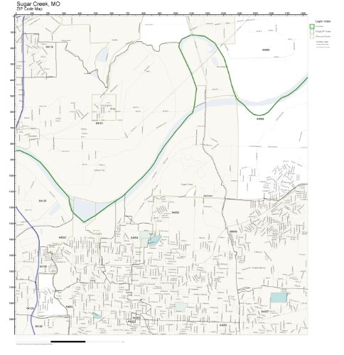 ZIP Code Wall Map of Sugar Creek, MO ZIP Code Map Laminated : Amazon.in ...