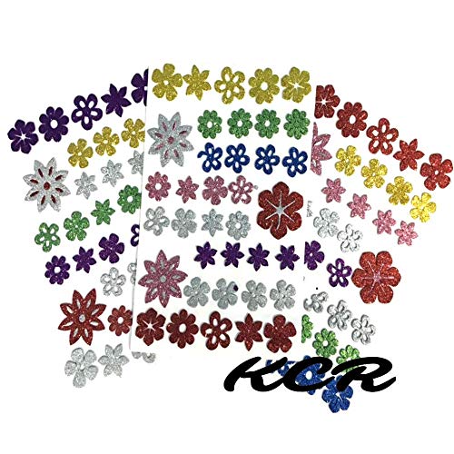 KCR Eva Foam Glitter Flower Self Adhesive Stickers for Kids, Children ...