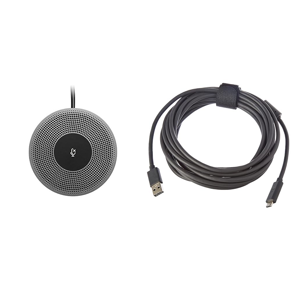 Logitech Expansion Mic for MeetUp, Plug-and-Play, Indicator Lights ...
