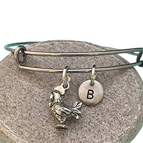 Amazon.com: Chicken bangle, chicken charm bracelet, expandable bangle ...