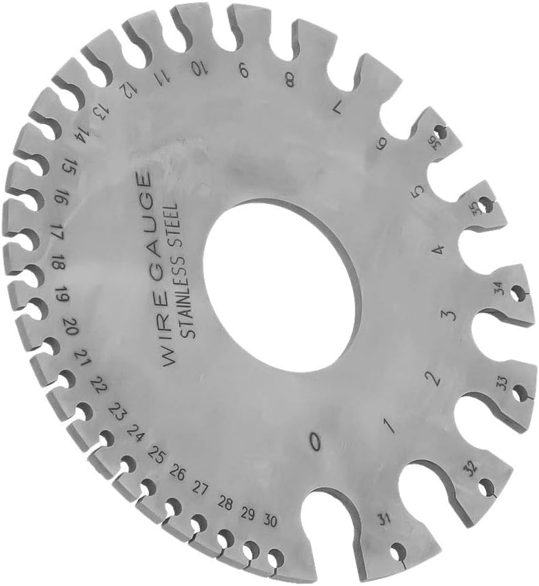 Amazon.com: hokojix Stainless Steel 0-36 Round AWG SWG Wire Gauge ...