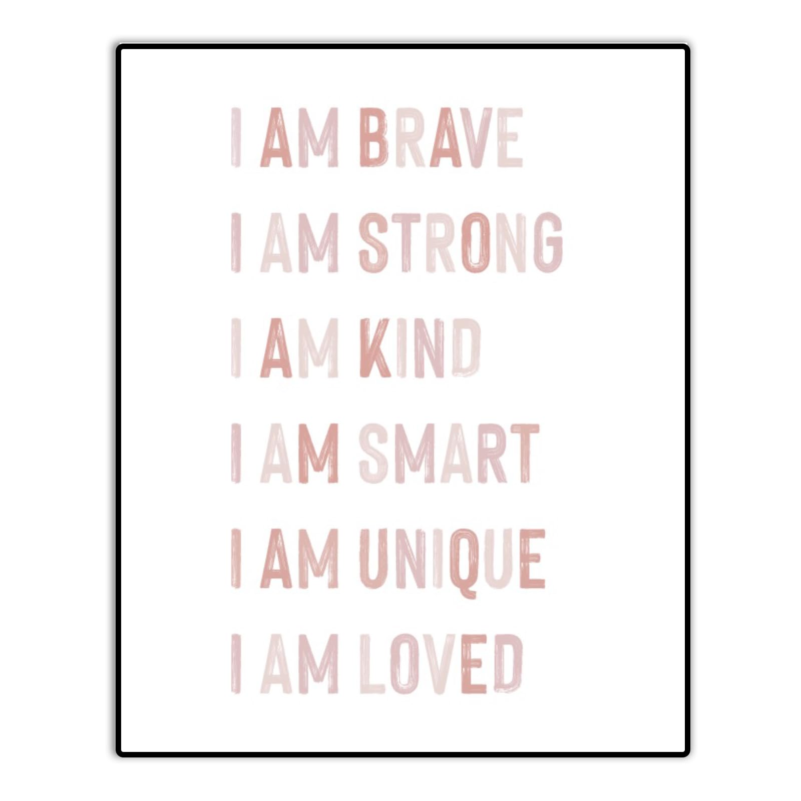 Snapklik.com : Affirmations Art Print, Pink Positive Classroom Art ...