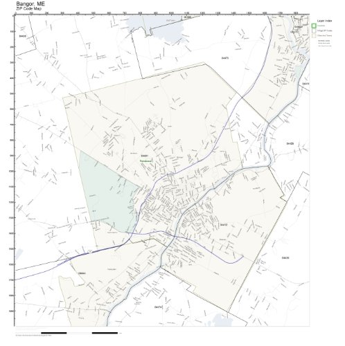 ZIP Code Wall Map of Bangor, ME ZIP Code Map Not Laminated: Amazon.com ...
