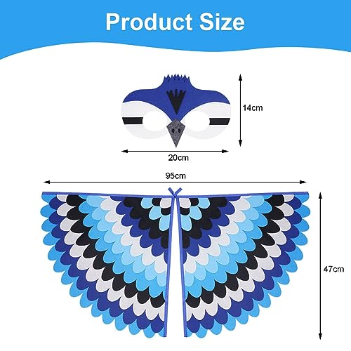 URAQT Felt Bird Capes Wings, Kids Bird Wings Costume Set with Felt Eye ...
