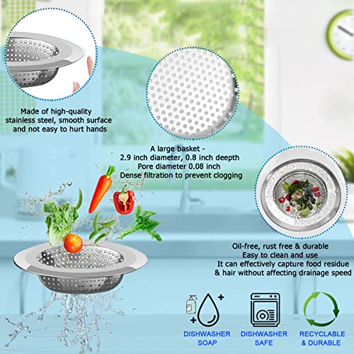 Snapklik.com : Kitchen Sink Drain Strainer, 4 Pack Stainless Steel And ...