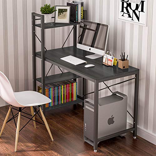 Buy Tower Computer Desk with 4 Tire Shelves - 47.6 inch Wirting Study ...