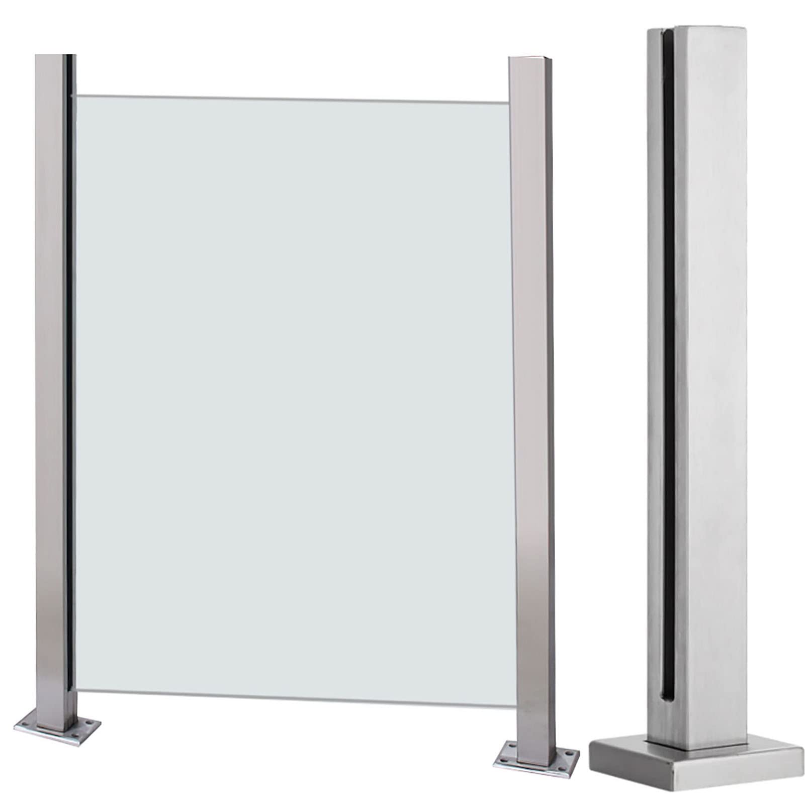 Square Glass Railing Post, Balustrade Deck Railing Clamp System with ...