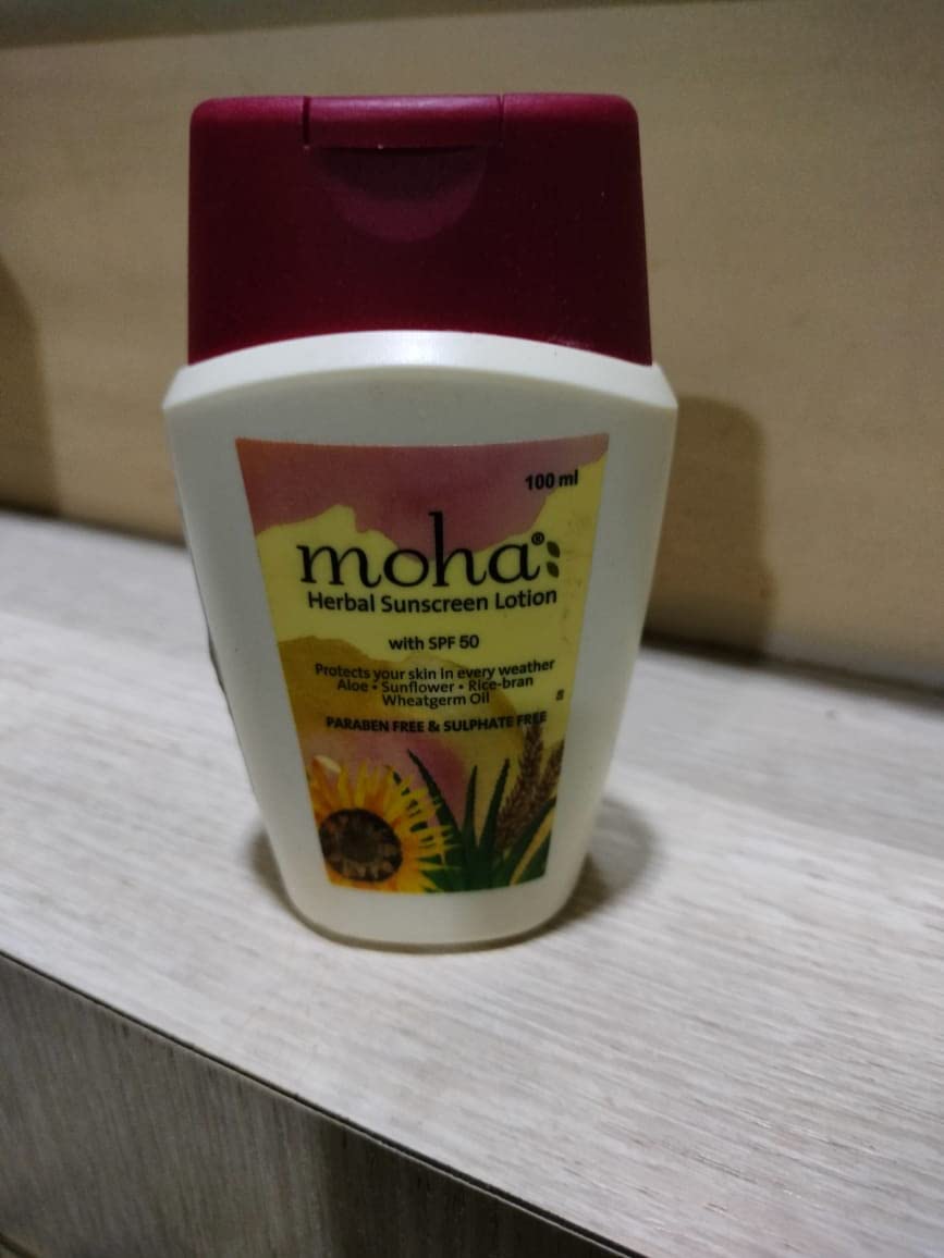 Moha: Herbal Sunscreen Lotion SPF 50 with Aloe Sunflower Rice bran ...